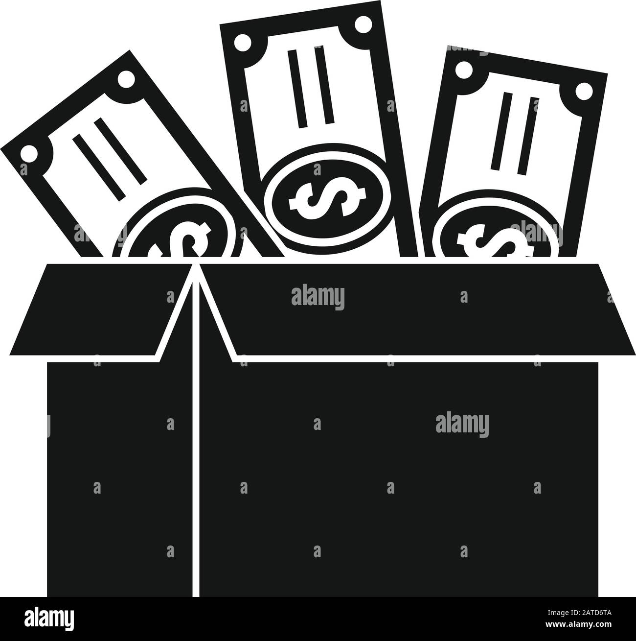 Cash money box icon. Simple illustration of cash money box vector icon ...