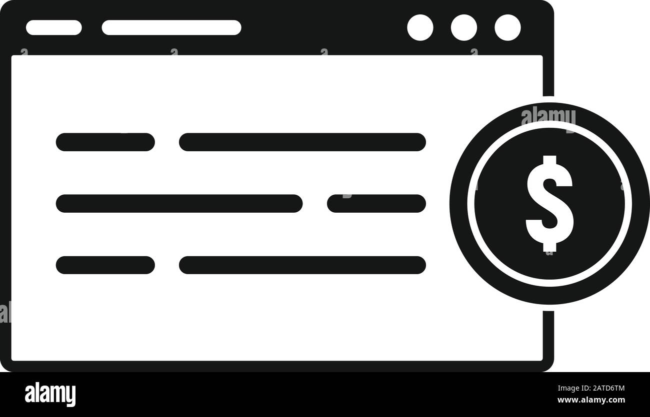 Web money page icon. Simple illustration of web money page vector icon ...