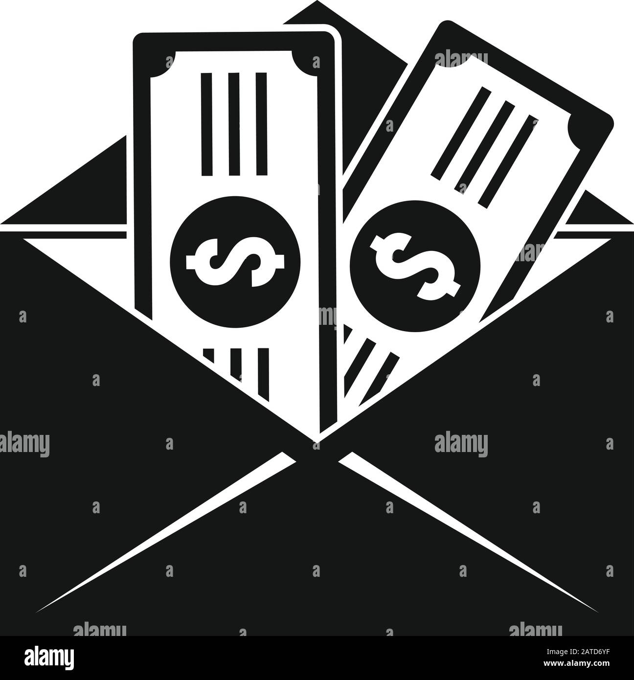 Money cash mail icon. Simple illustration of money cash mail vector ...