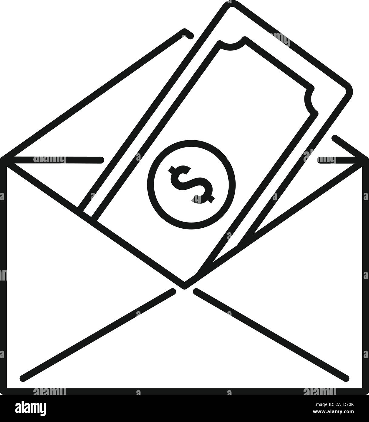 Money cash mail icon. Outline money cash mail vector icon for web ...