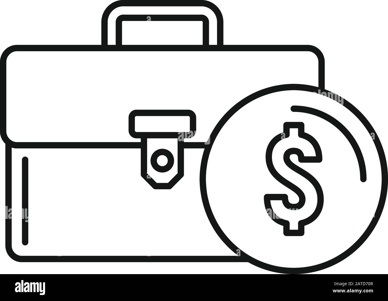 Money case icon. Outline money case vector icon for web design isolated ...