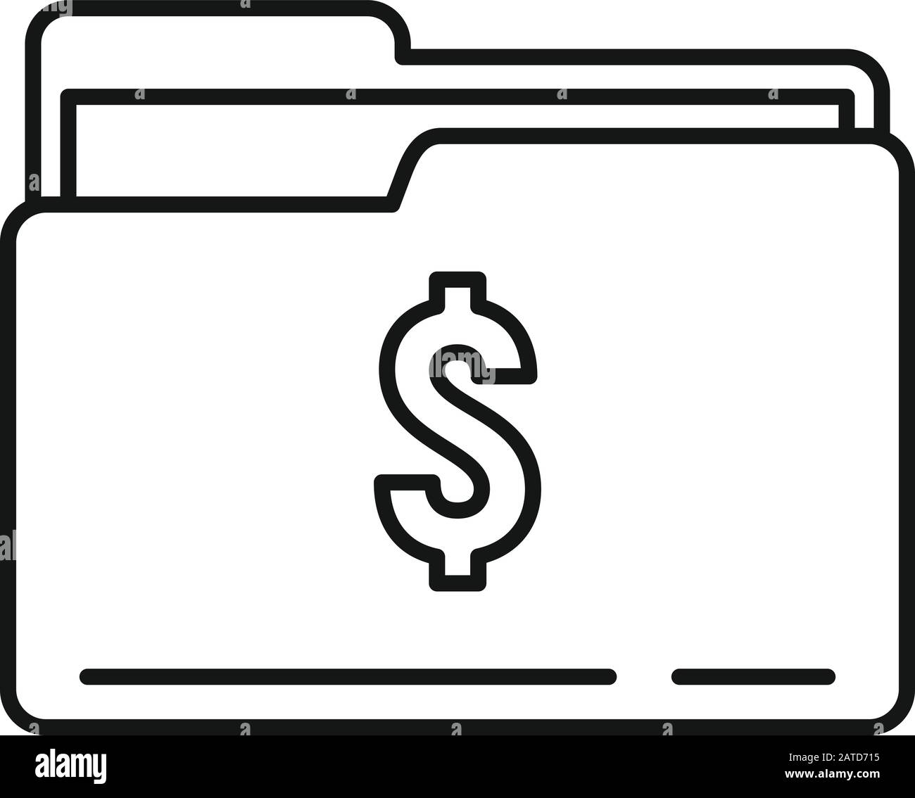 Money folder icon. Outline money folder vector icon for web design ...