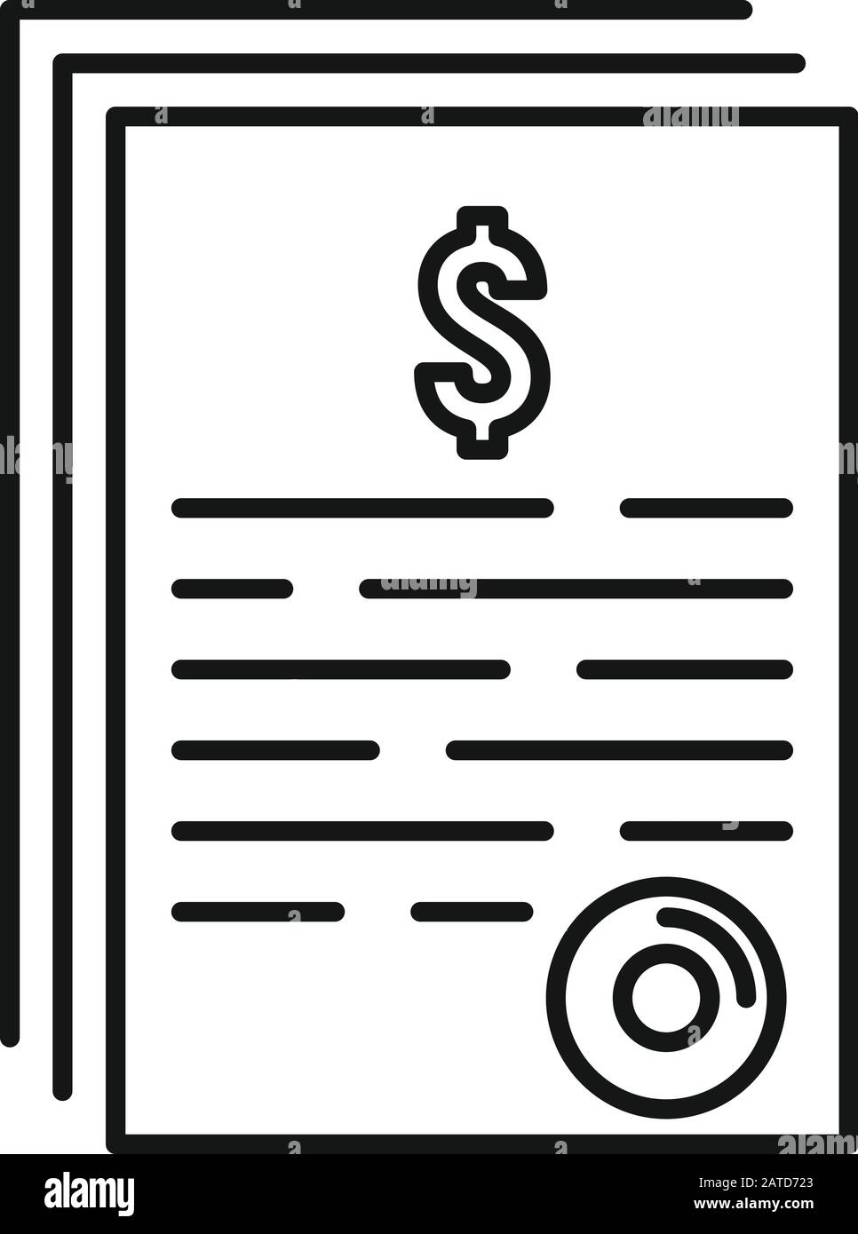 Money papers icon. Outline money papers vector icon for web design ...