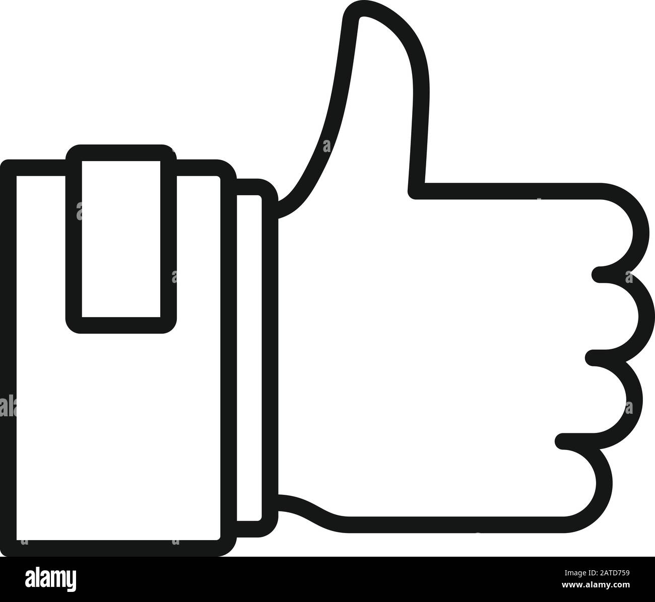 Thumb up icon. Outline thumb up vector icon for web design isolated on ...