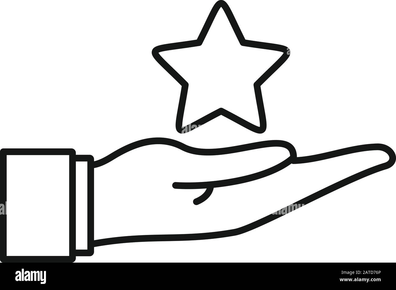 Loyalty star hand icon. Outline loyalty star hand vector icon for web ... Loyalty star hand icon. Outline loyalty star hand vector icon for web ...