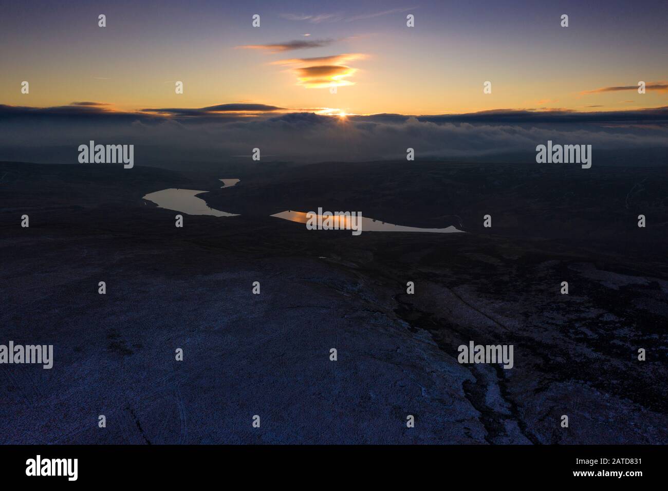 Mist rises from sunset Stock Photo - Alamy