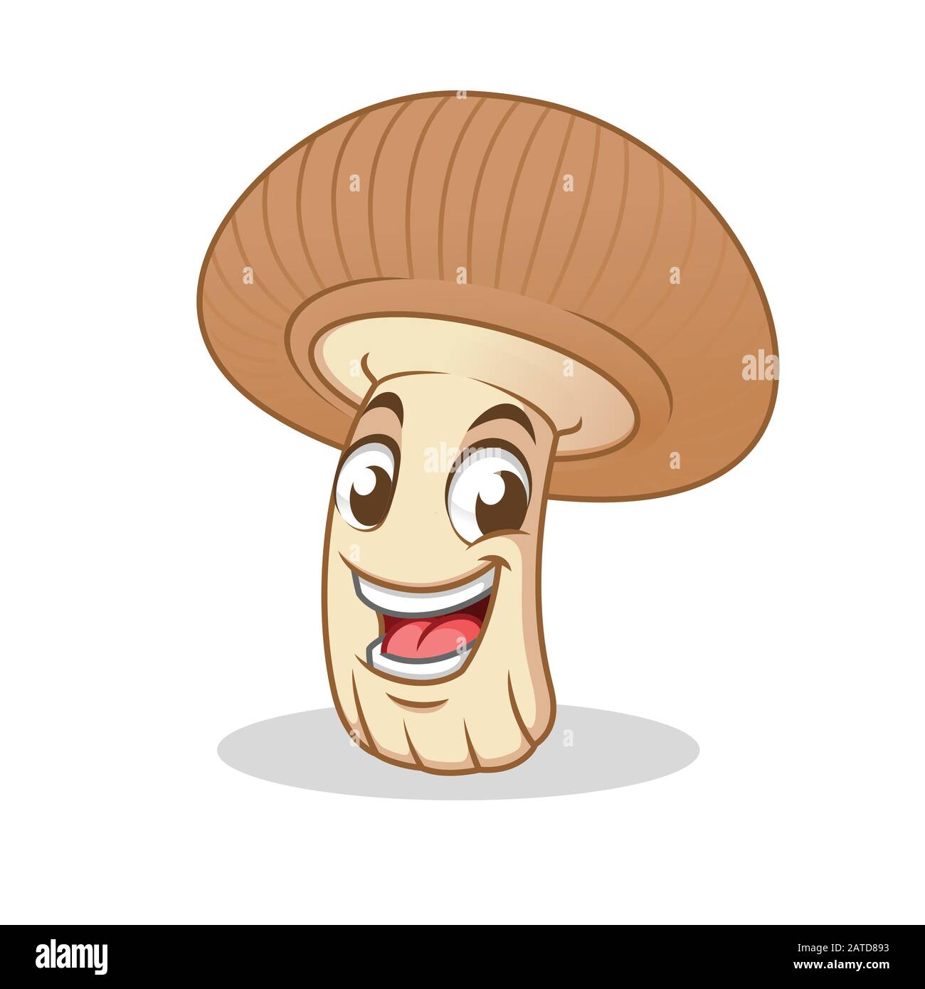 Happy Champignon Mushroom, Edible Mushroom, Cartoon Vector Illustration ...