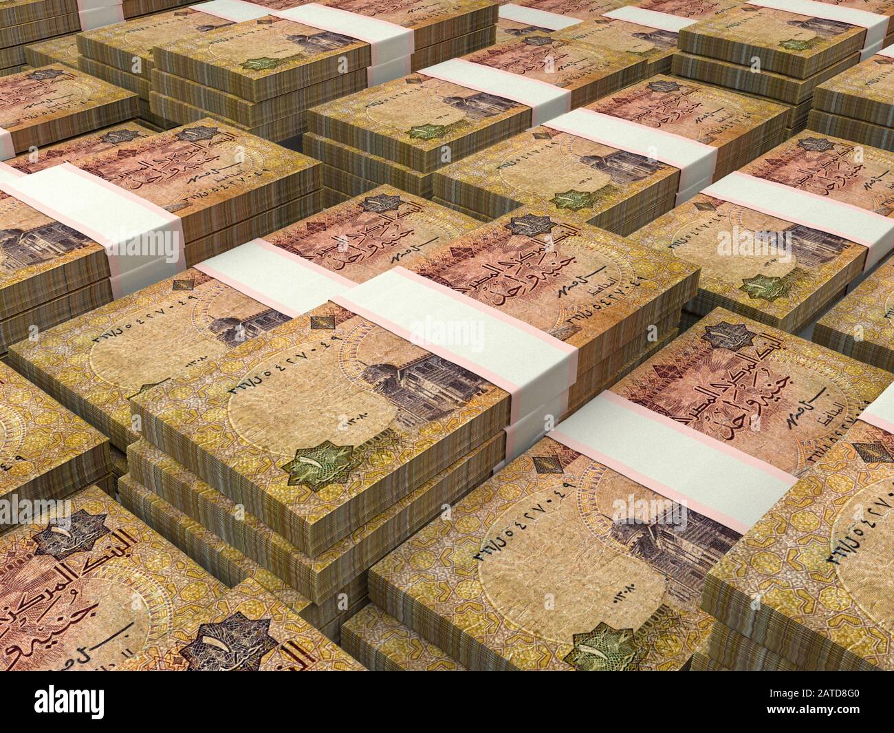 Egyptian pounds. Money of Egypt, business background. EGP. Closeup shot ...