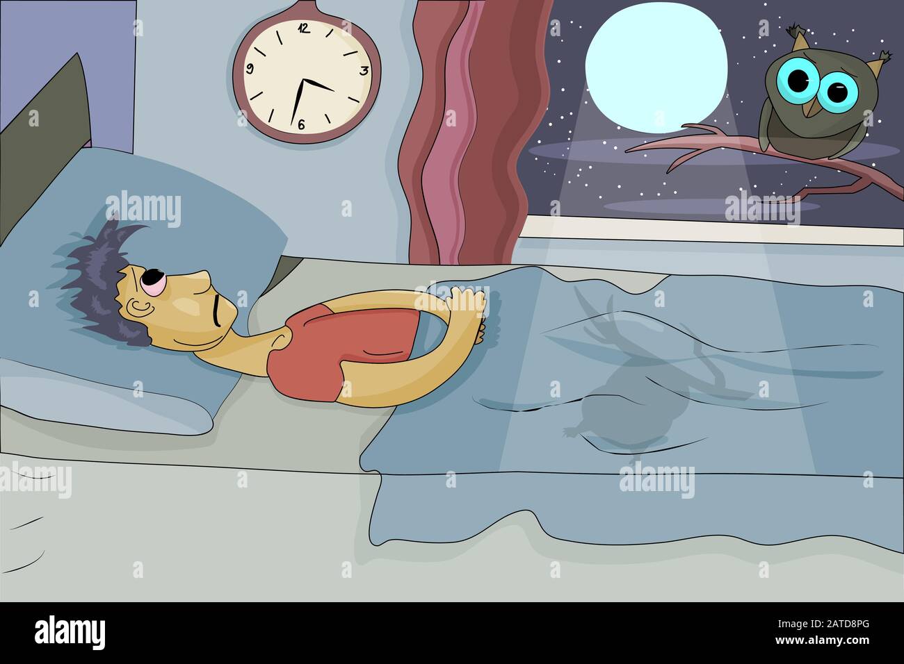 Worried old man in bed Stock Vector Images - Alamy