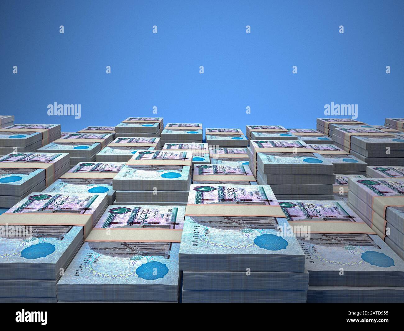 Egyptian pounds. The money of Egypt, business background. EGP. Closeup ...