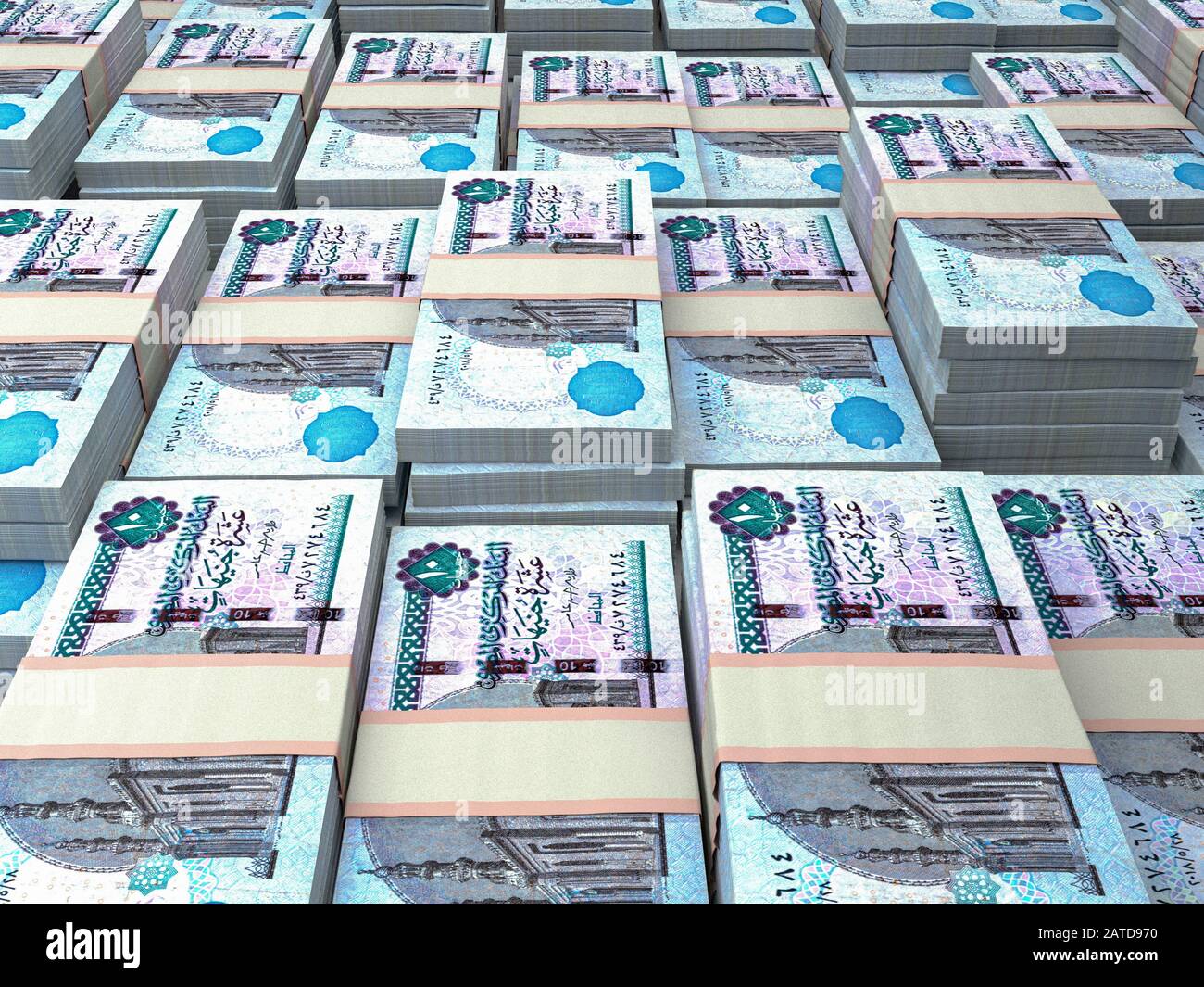 Egyptian pounds. The money of Egypt, business background. EGP. Closeup ...