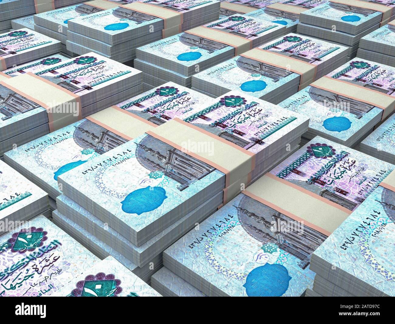 Egyptian pounds. The money of Egypt, business background. EGP. Closeup ...