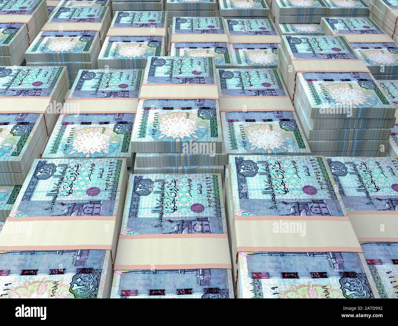 Egyptian pounds. The money of Egypt, business background. EGP. Closeup ...