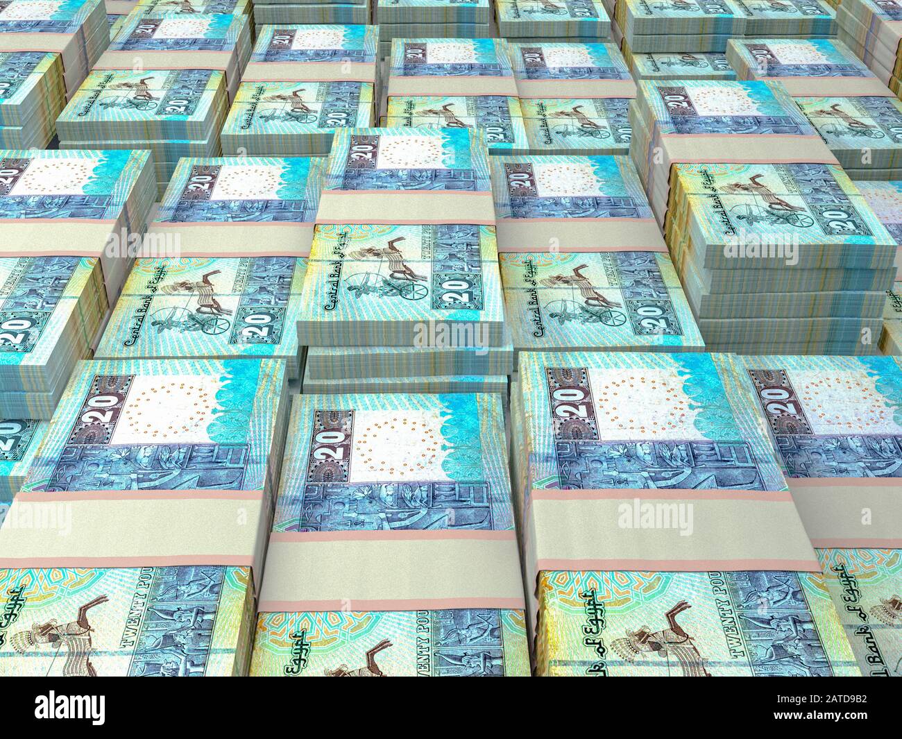 Egyptian pounds. The money of Egypt, business background. EGP. Closeup ...