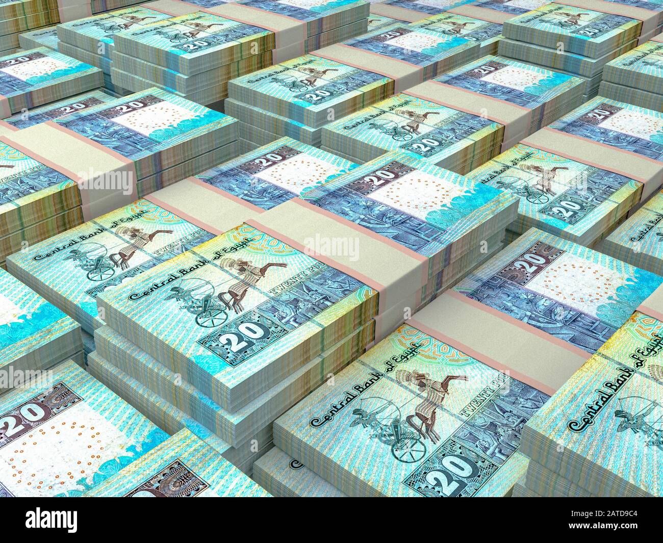 Egyptian pounds. The money of Egypt, business background. EGP. Closeup ...