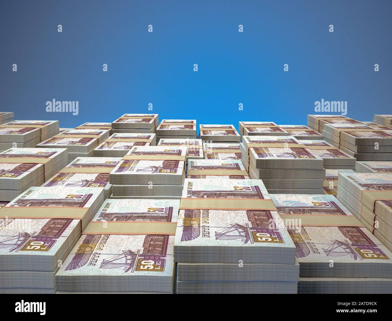 Egyptian pounds. The money of Egypt, business background. EGP. Closeup ...