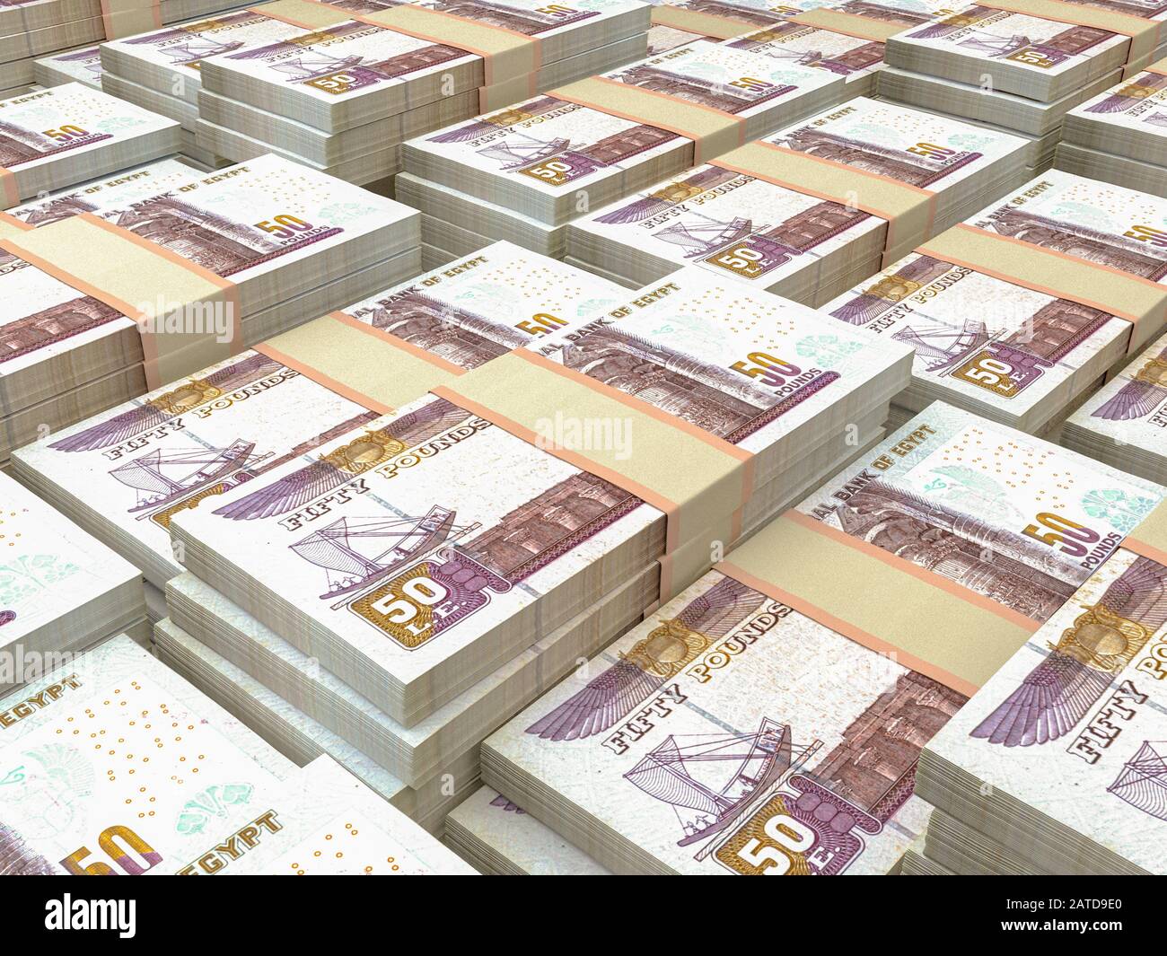 Egyptian pounds. The money of Egypt, business background. EGP. Closeup ...