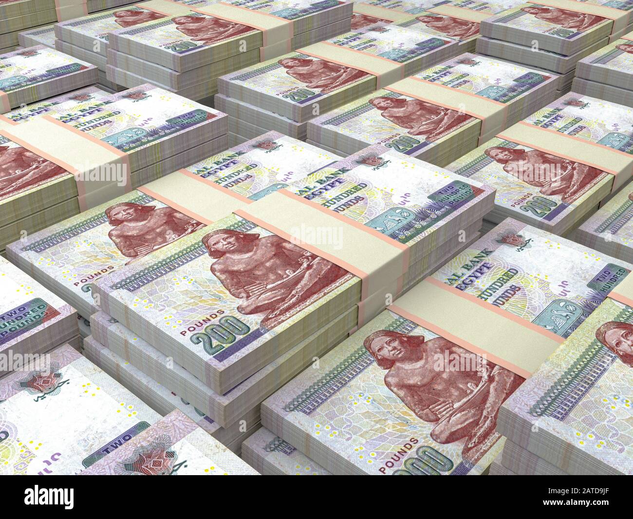 Egyptian pounds. The money of Egypt, business background. EGP. Closeup ...