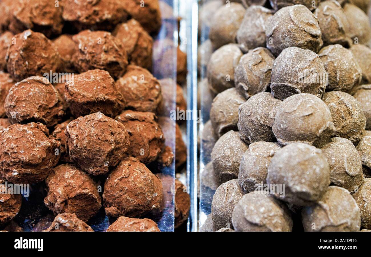 Selection of Swiss chocolate truffle Stock Photo - Alamy