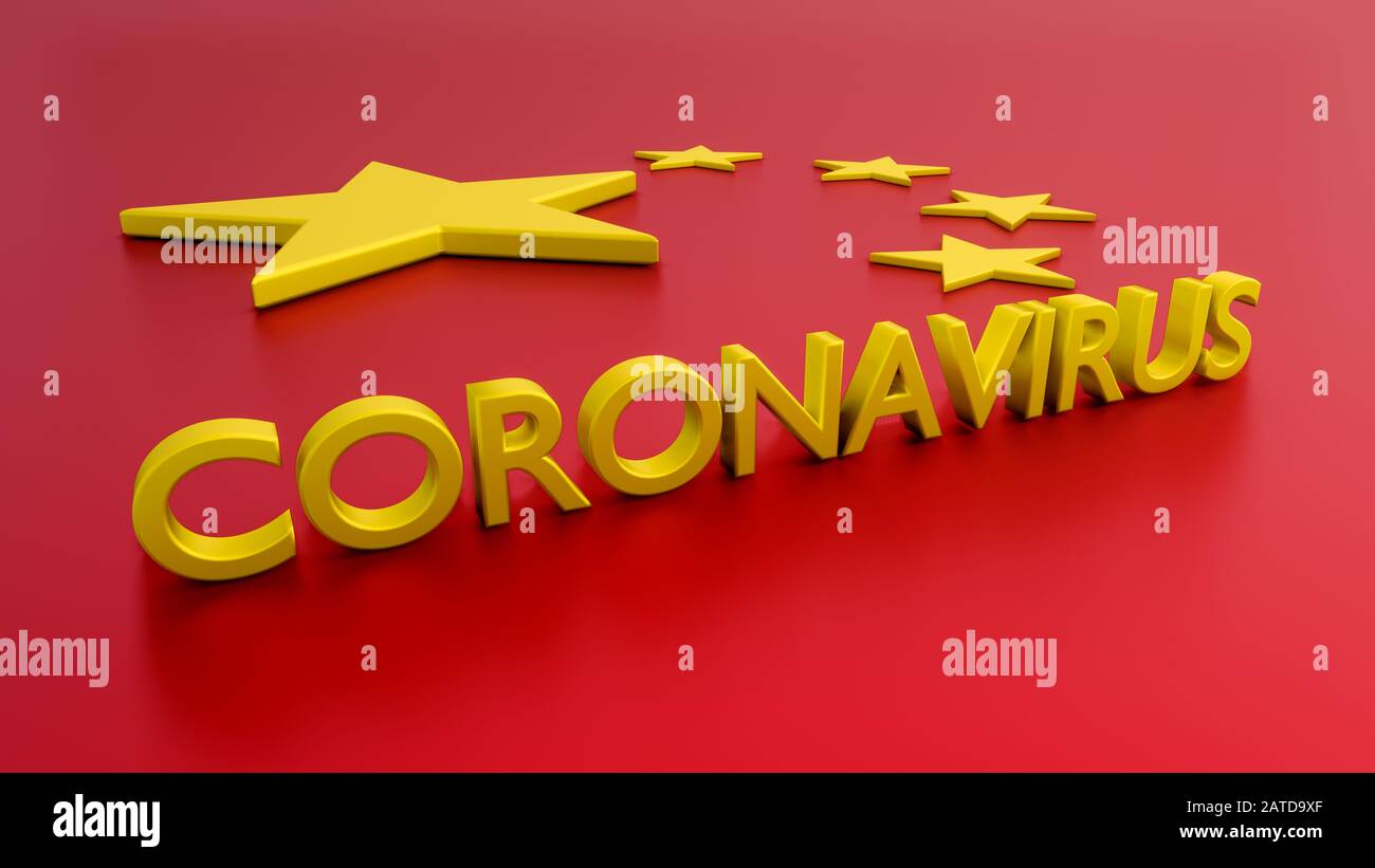 corona virus, virus in China, 3d illustration of corona virus in China ...