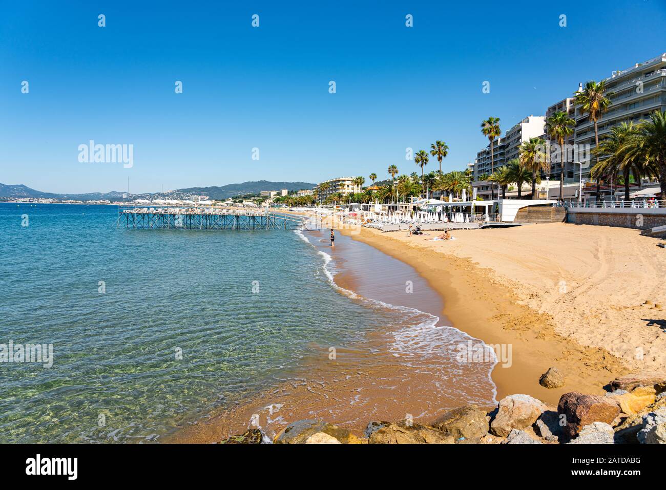 CANNES, FRANCE - JUNE 01, 2019: People Having Fun On Cannes City Beach ...