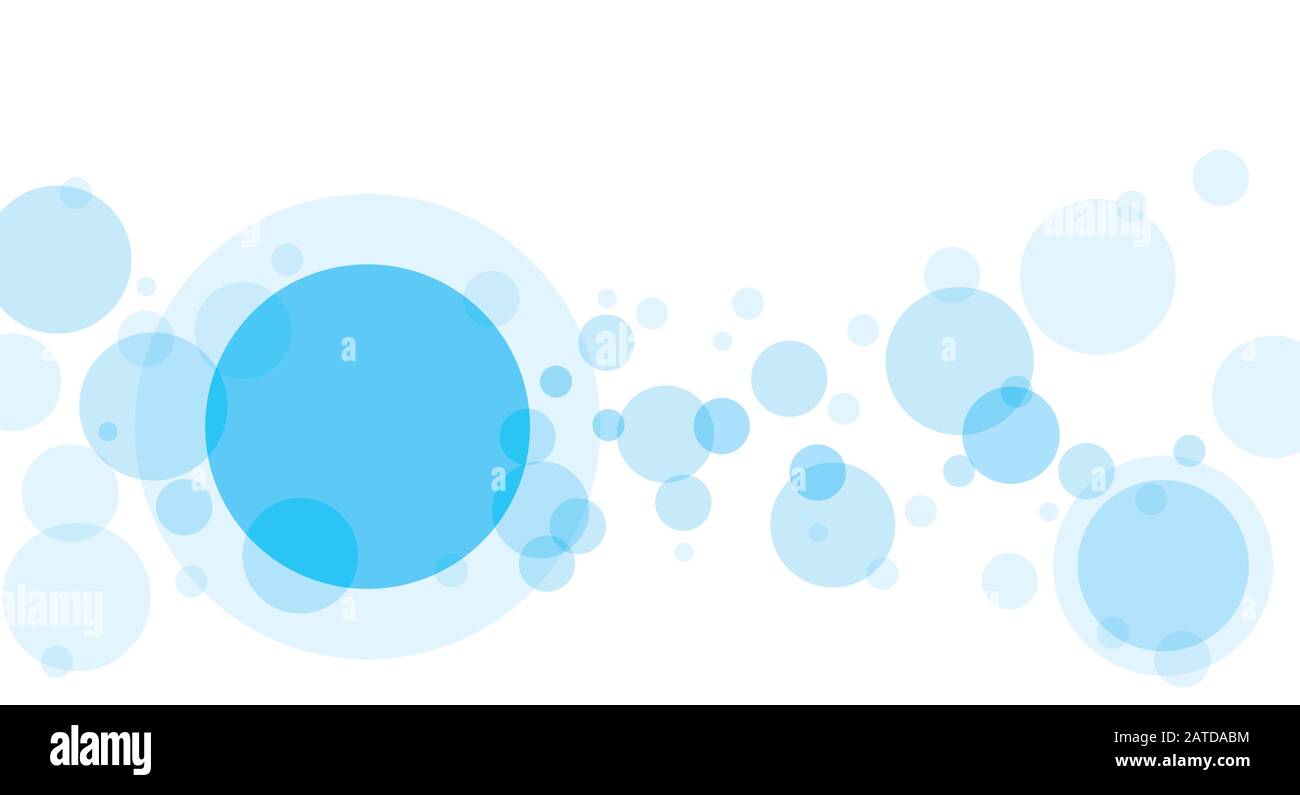 Crossing circles abstract background. Sky blue transparent bubbles ...