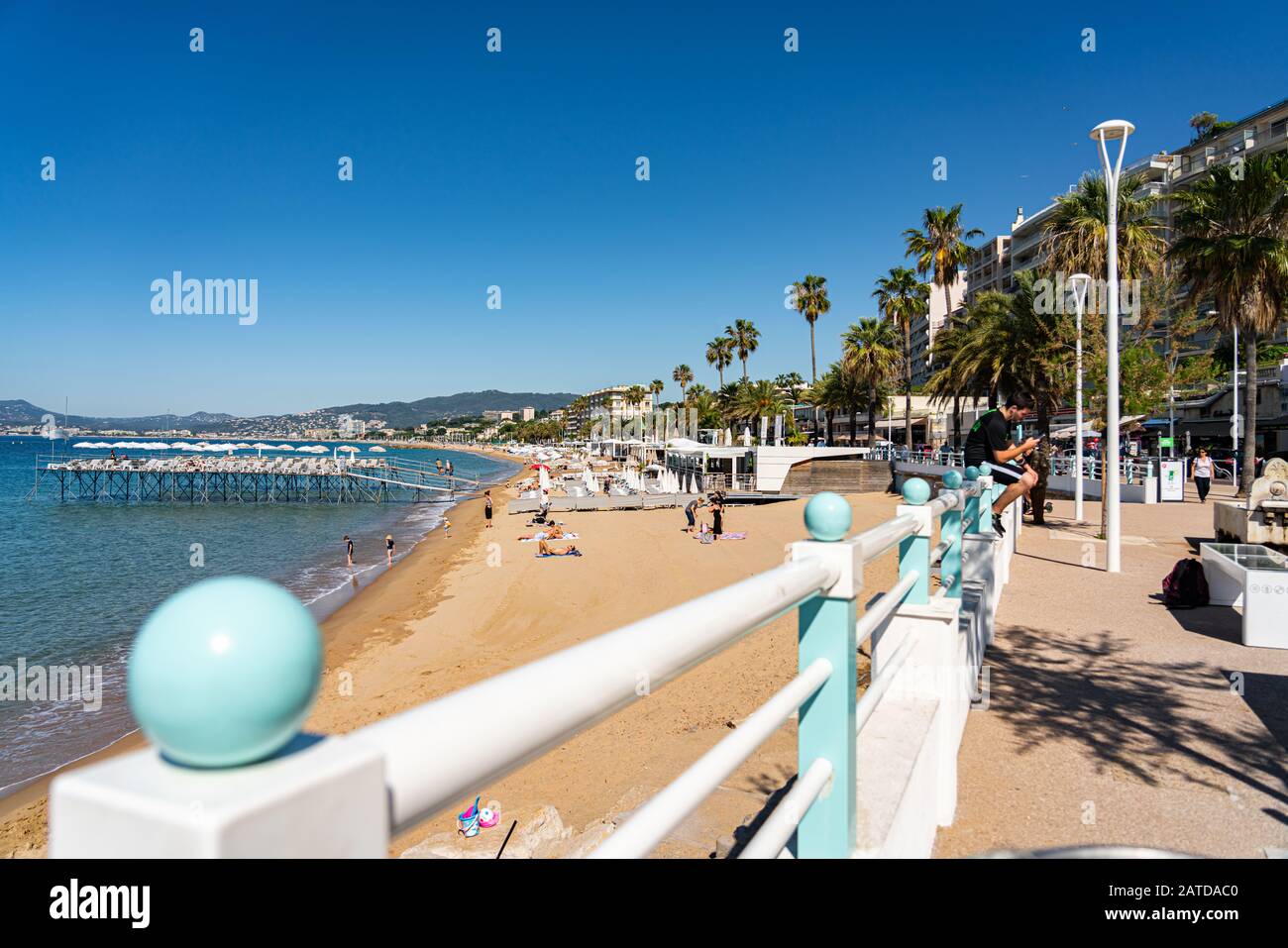 CANNES, FRANCE - JUNE 01, 2019: People Having Fun On Cannes City Beach ...
