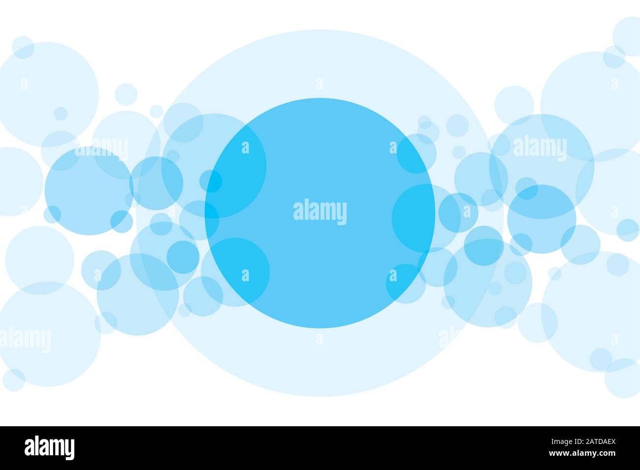 Crossing circles abstract background. Sky blue transparent bubbles ...