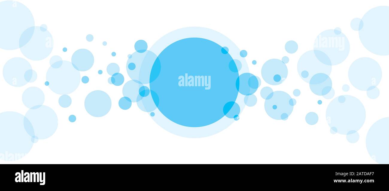 Crossing circles abstract background. Sky blue transparent bubbles ...