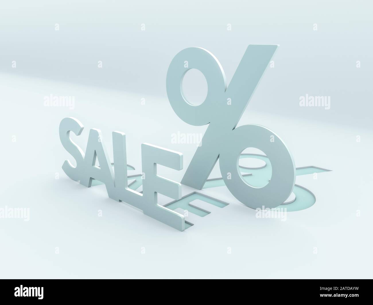 Seasonal sales background. Percentage sign and lettering of sale. 3D ...