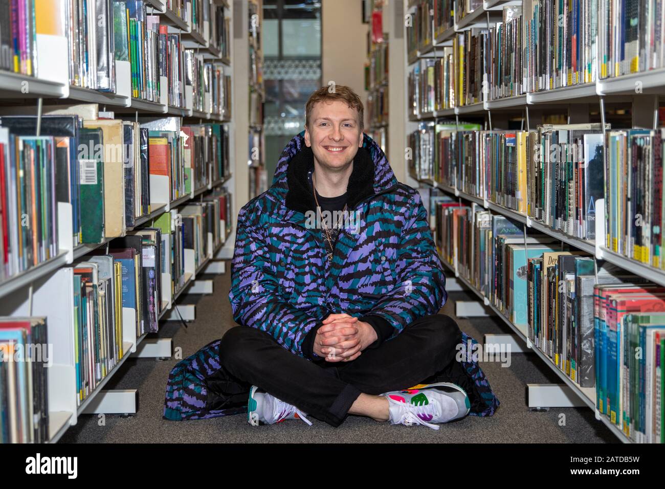 Cardiff, Wales. 30 January 2020. British Comedian Joe Lycett is filming ...