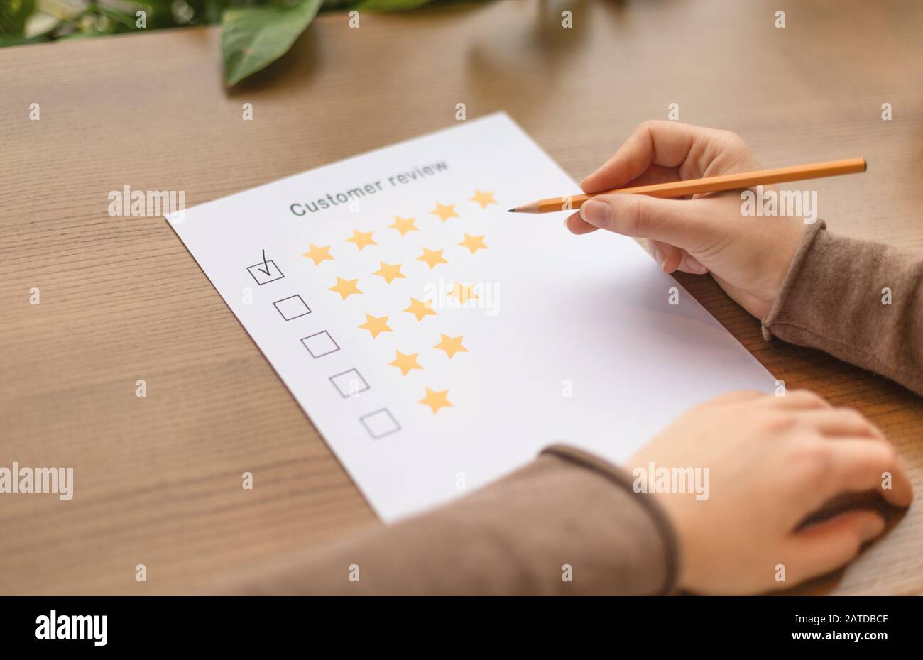 Independent auditor giving five star rating for satisfaction survey ...