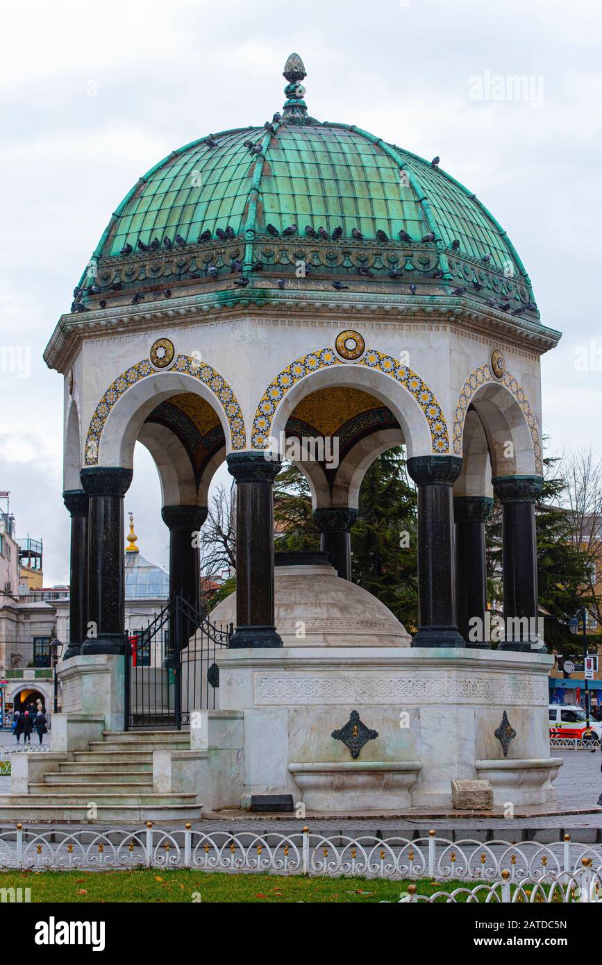German Fountain at Sultanahmet Square in Istanbul, Turkey Stock Photo ...