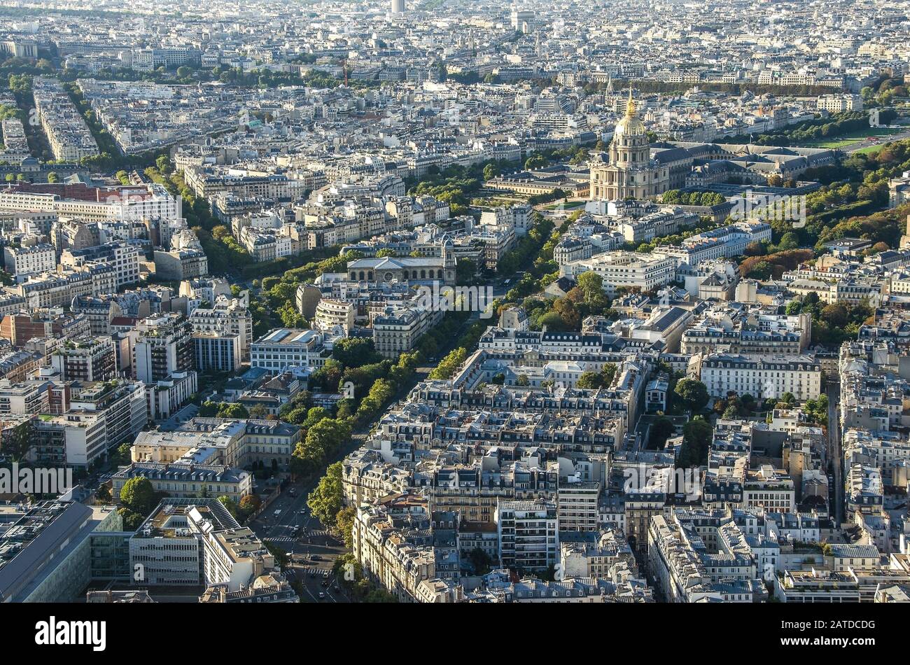 Aerial view invalides its golden dome hi-res stock photography and ...
