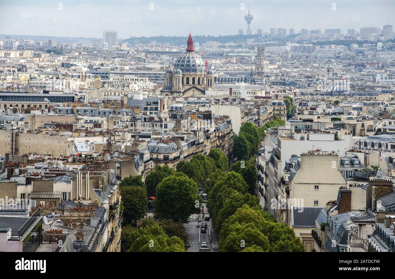 Paris view from Arc de Triumph. France Stock Photo - Alamy