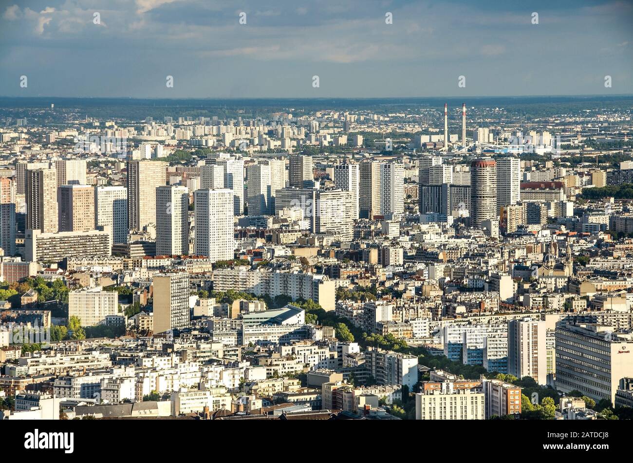 Aerial view of Paris, day panorama from the rooftop of new bildings in ...