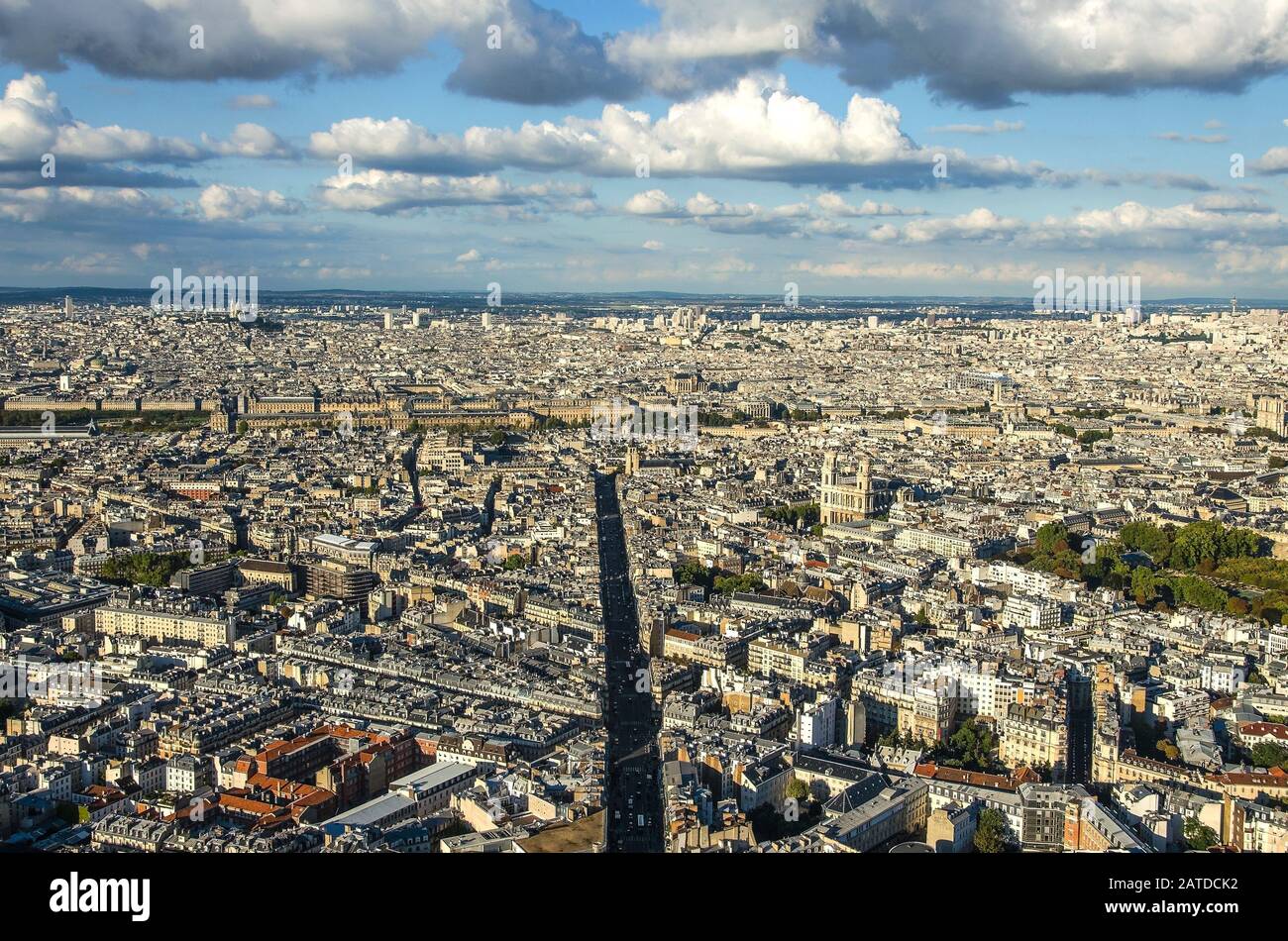Aerial view of Paris, day panorama from the rooftop of Paris, France ...