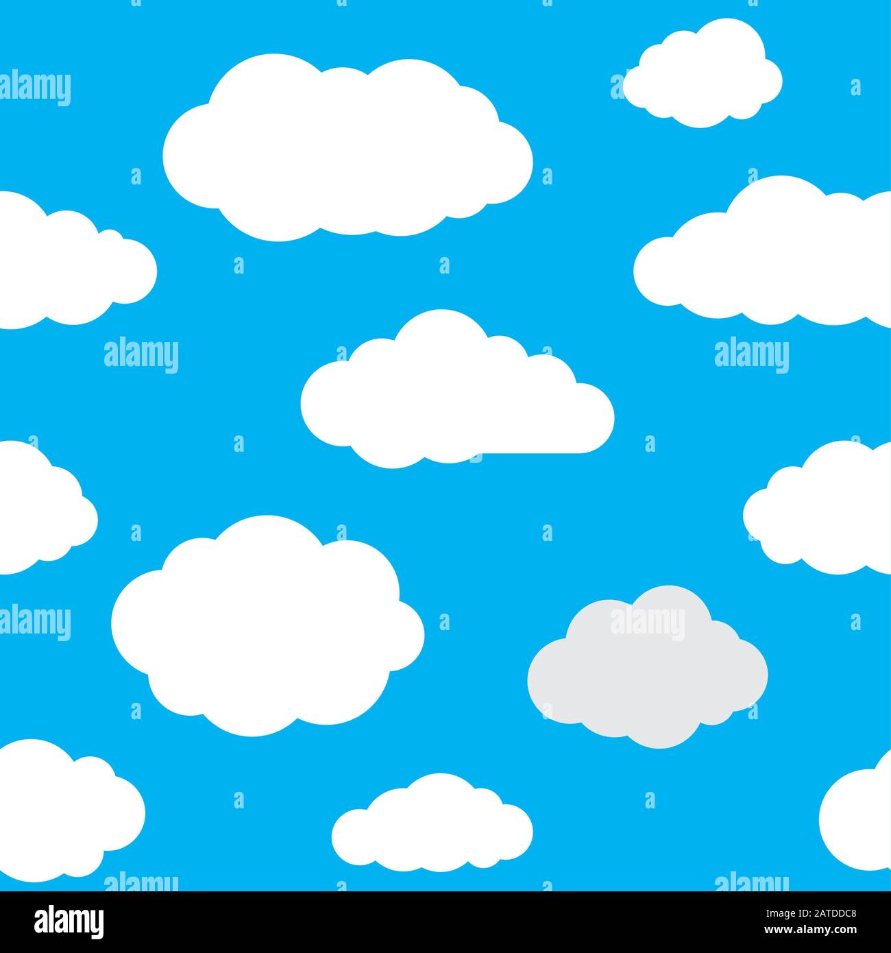 Clouds seamless pattern. Vivid blue background with white sky cloudlets ...