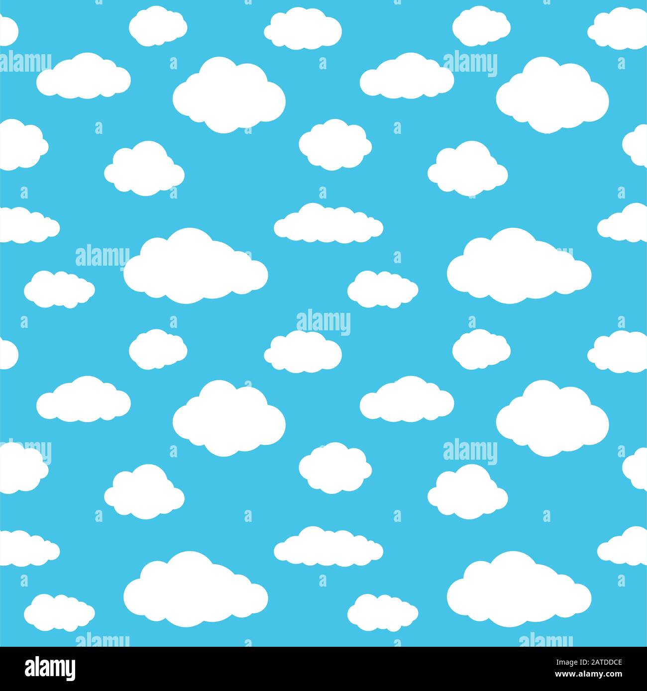 Clouds seamless pattern. Vivid blue continuous background with white ...
