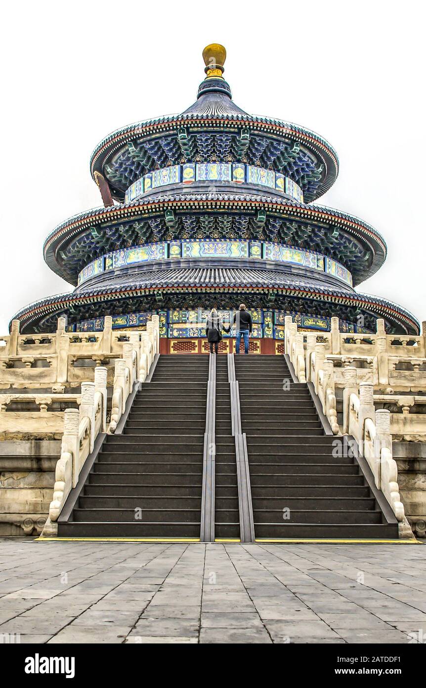 Yound Couple in front of the Temple of Heaven an imperial complex of ...