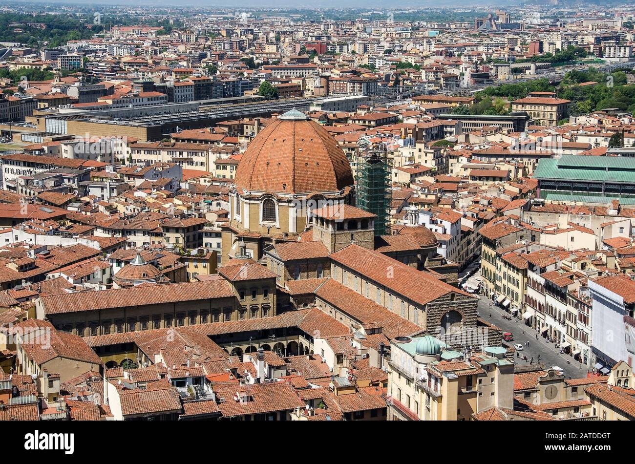 Tower of palazzo vecchio in florence top view to roofs old town Stock ...