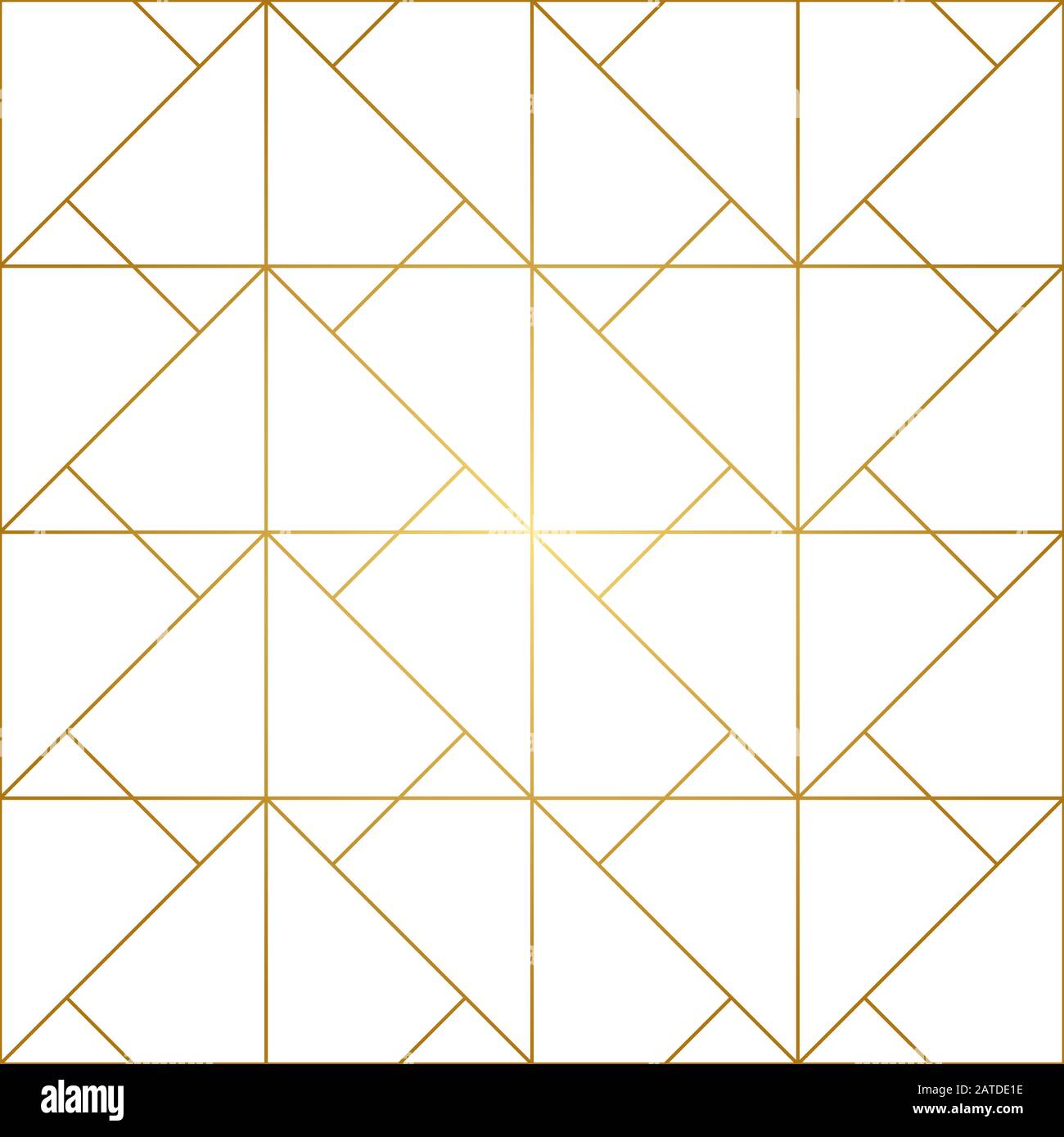 Seamless geometric pattern with golden lines on white background ...