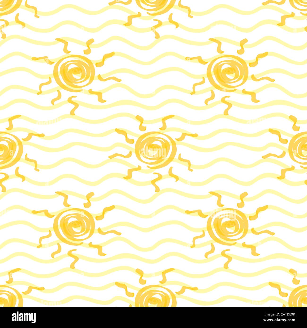 Seamless pattern with sun hand drawn by marker. Sunshine repeating ...