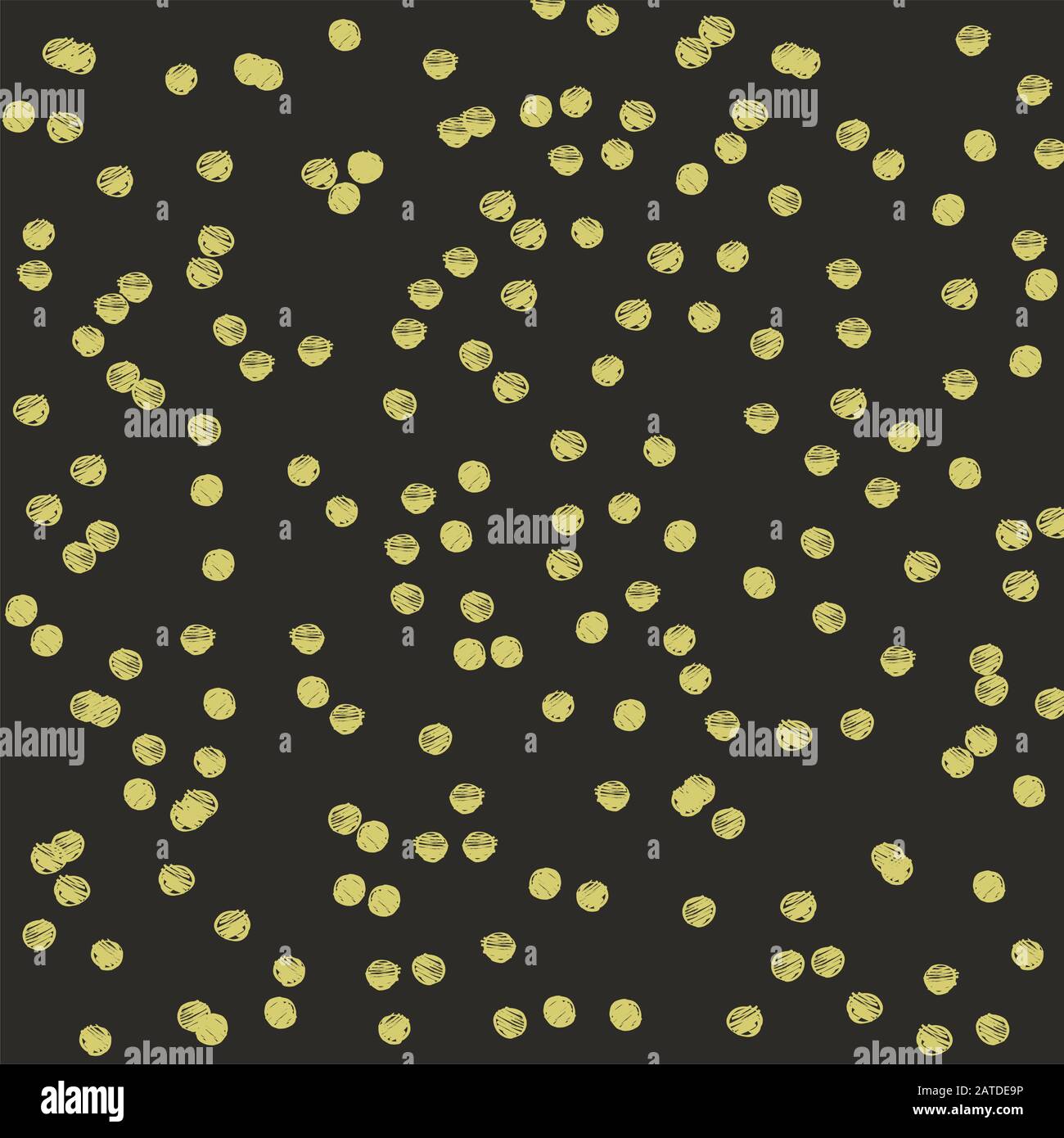 Random golden dots hand drawn by marker. Seamless pattern with gold ...