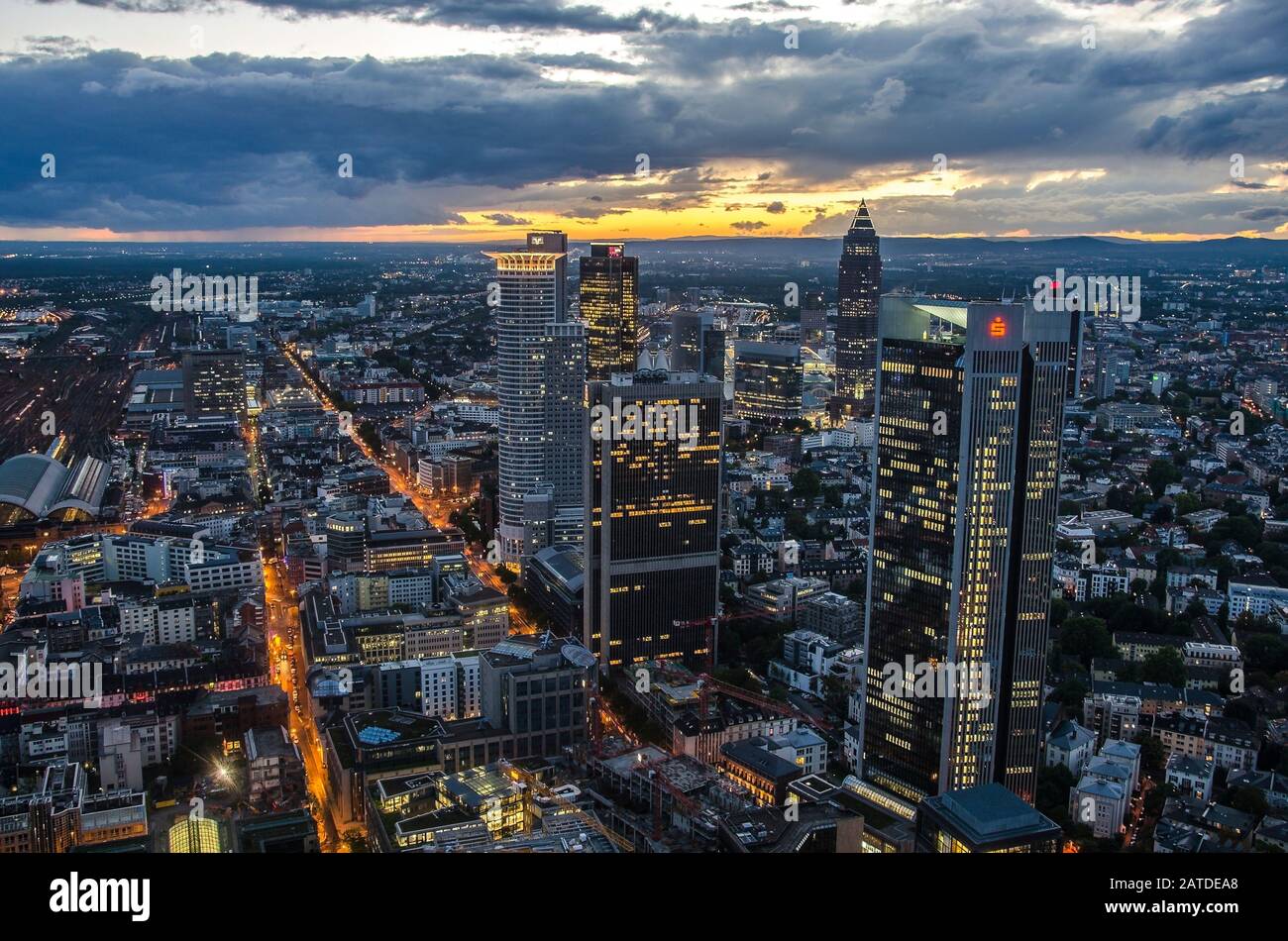 Skyline of Frankfurt, Germany at night Stock Photo - Alamy