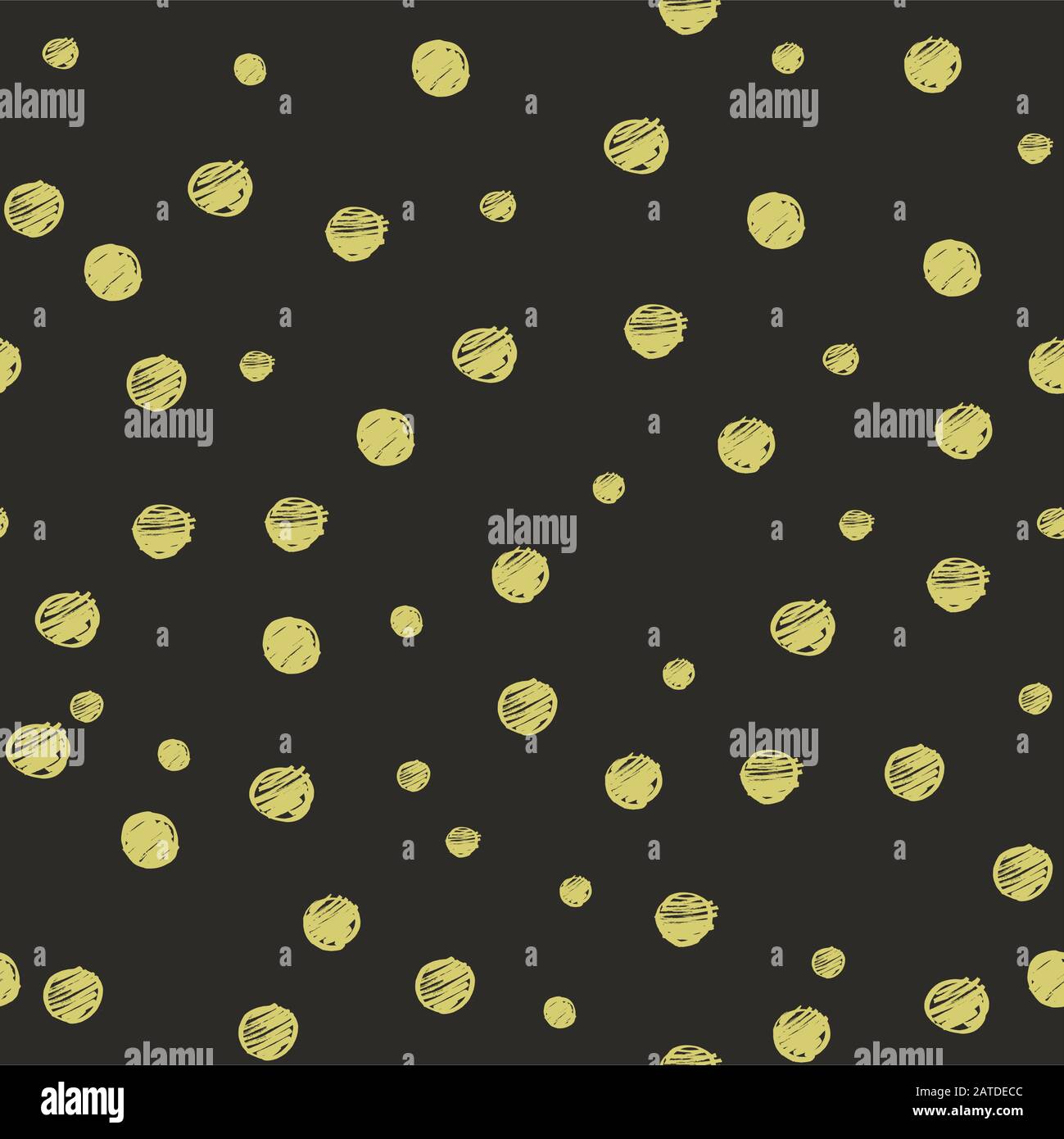 Random golden dots hand drawn by marker. Seamless pattern with gold ...