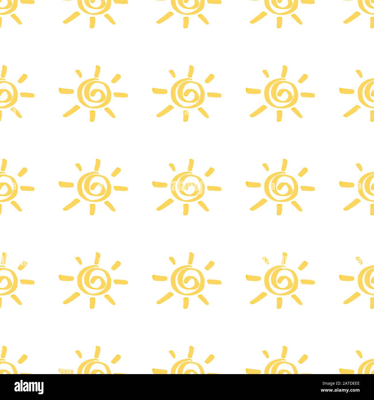 Seamless pattern with sun hand drawn by marker. Sunny repeating texture ...