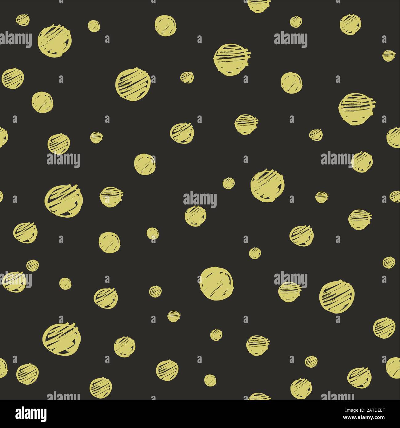 Random golden dots hand drawn by marker. Seamless pattern with gold ...
