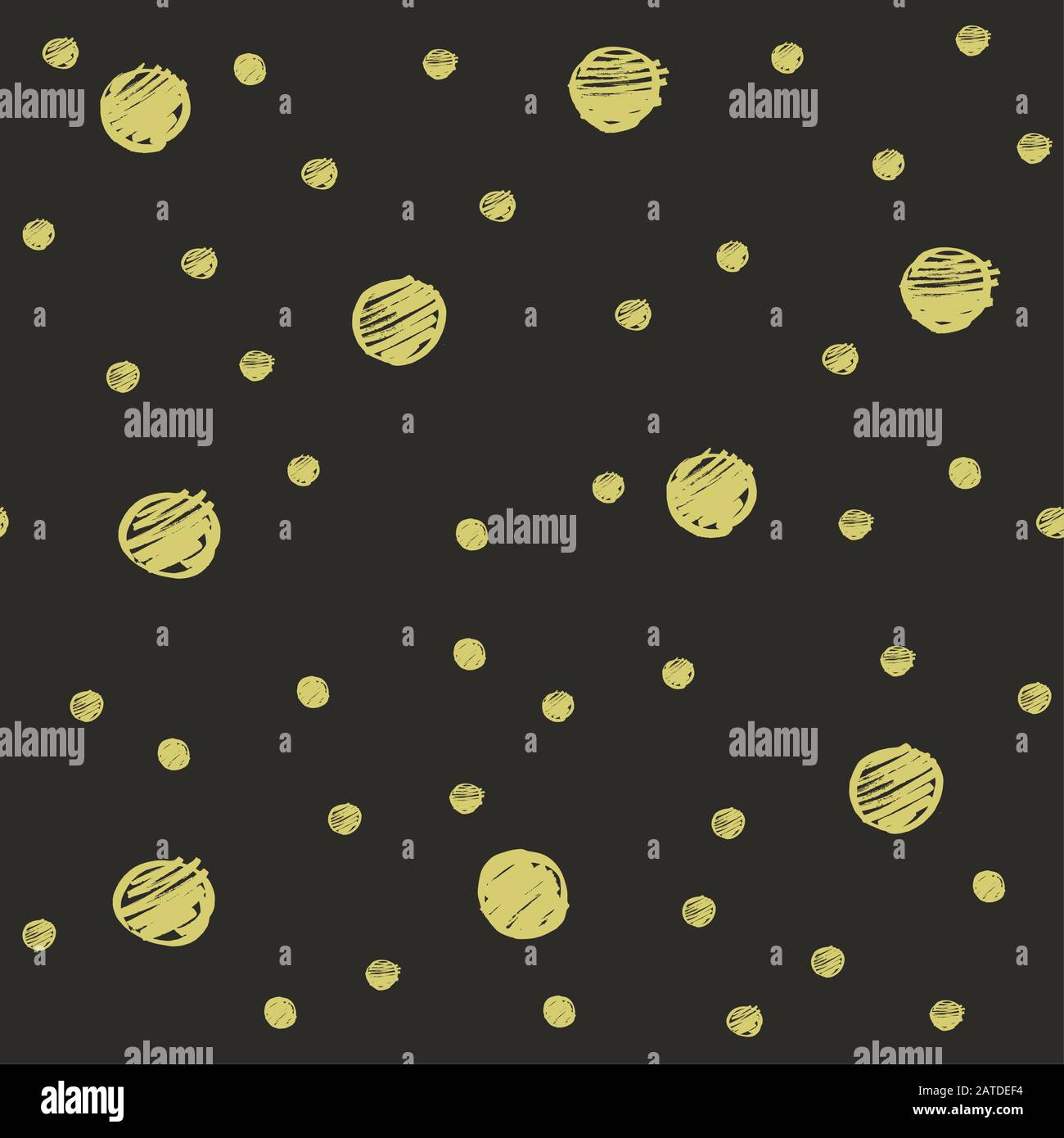 Random golden dots hand drawn by marker. Seamless pattern with gold ...