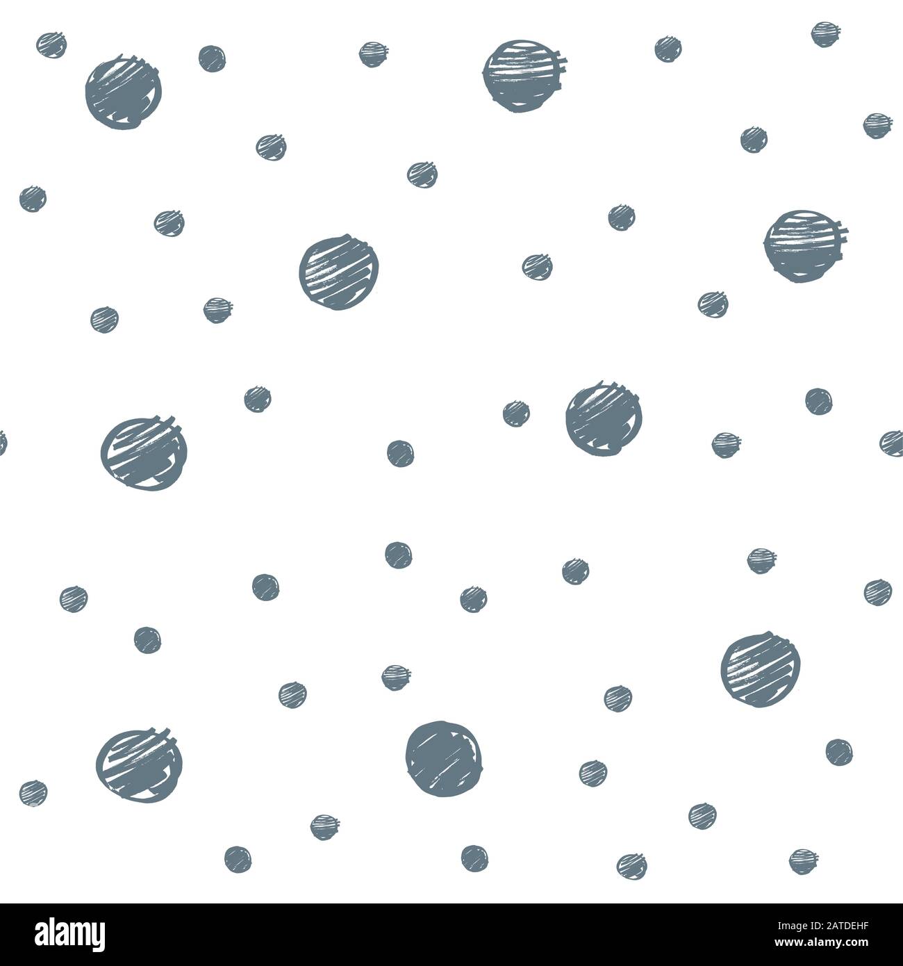 Seamless pattern with silver colored random dots hand drawn by marker ...